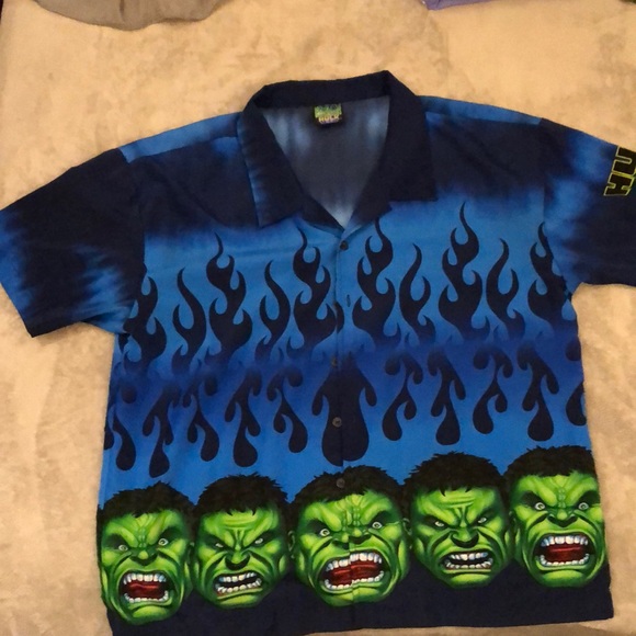 Marvel | Shirts | Vintage Marvels Incredible Hulk Mens Button Up | Poshmark